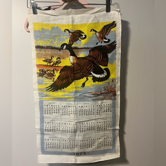 Wall Decor | Vintage 1973 Goose Calendar Tea Towel | Poshmark
